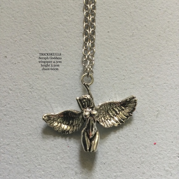 TRICKSKULLS | Jewelry | Winged Seraph Angel Goddess Art Pendant Modern ...